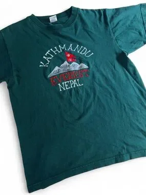 Tops | Vintage 9s Kathmandu Nepal Embroidered Mount Everest Baby Tee ...
